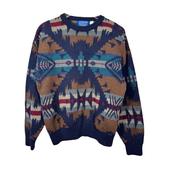Pendleton | Sweaters | Vintage Pendleton Mens Western Wear Wool Sweater ...